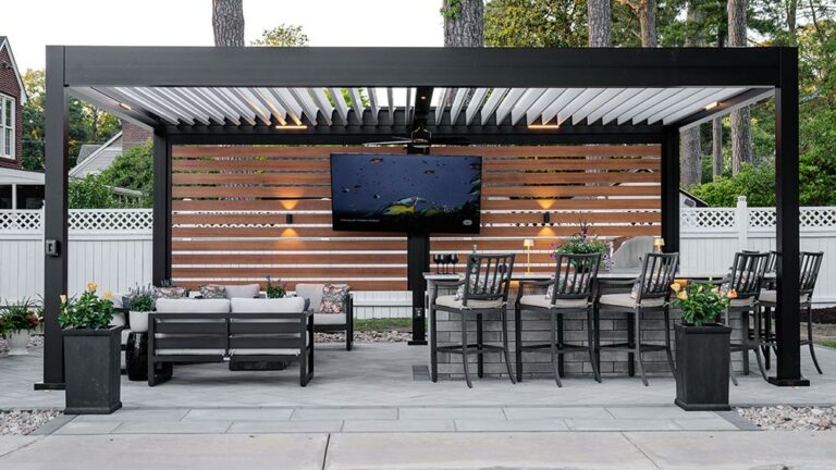 Big Screen Outdoors: Pergola with TV | Azenco Outdoor, NC